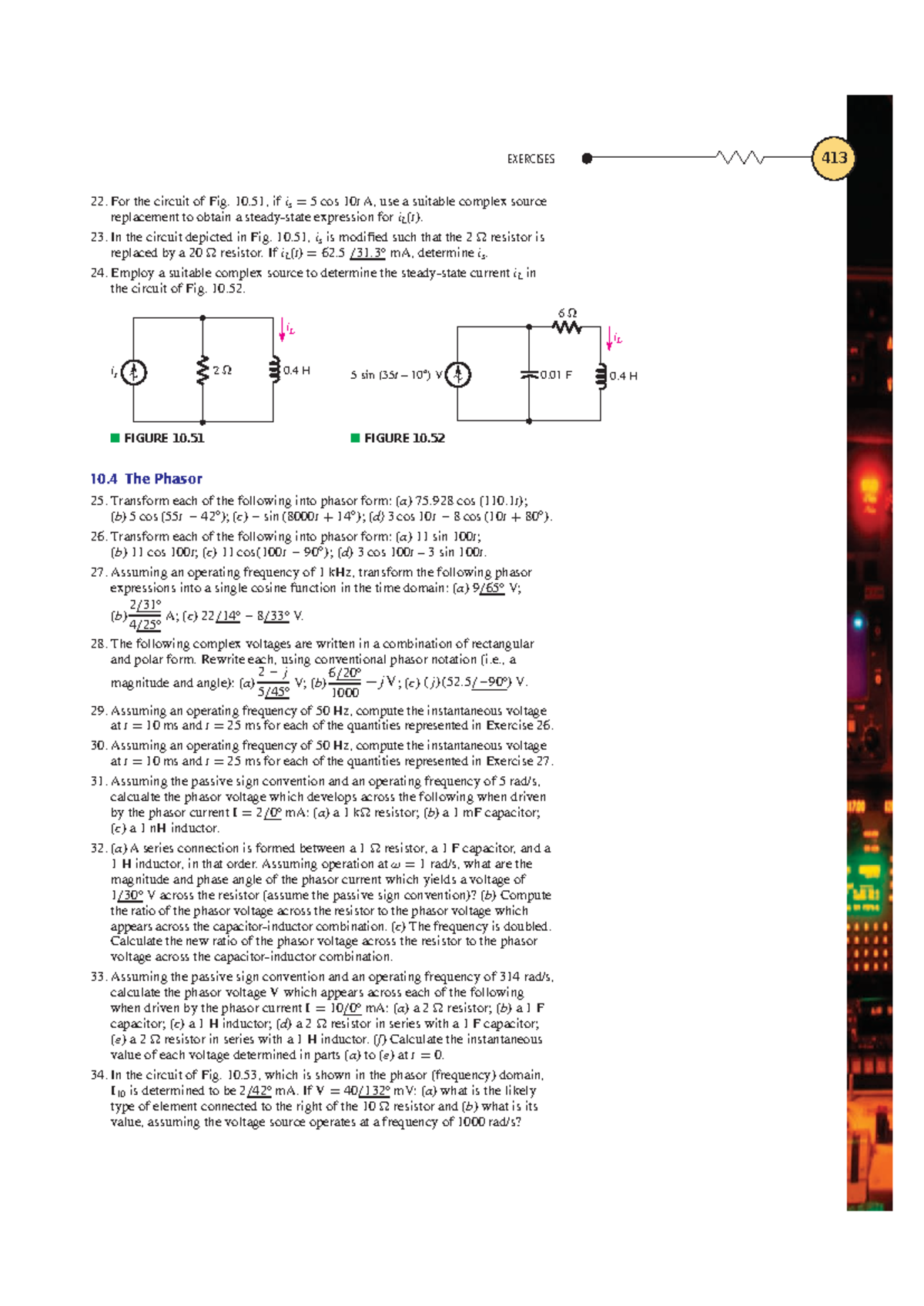 Phasor Practice Questions for Circuit Analysis Exercises - Studocu