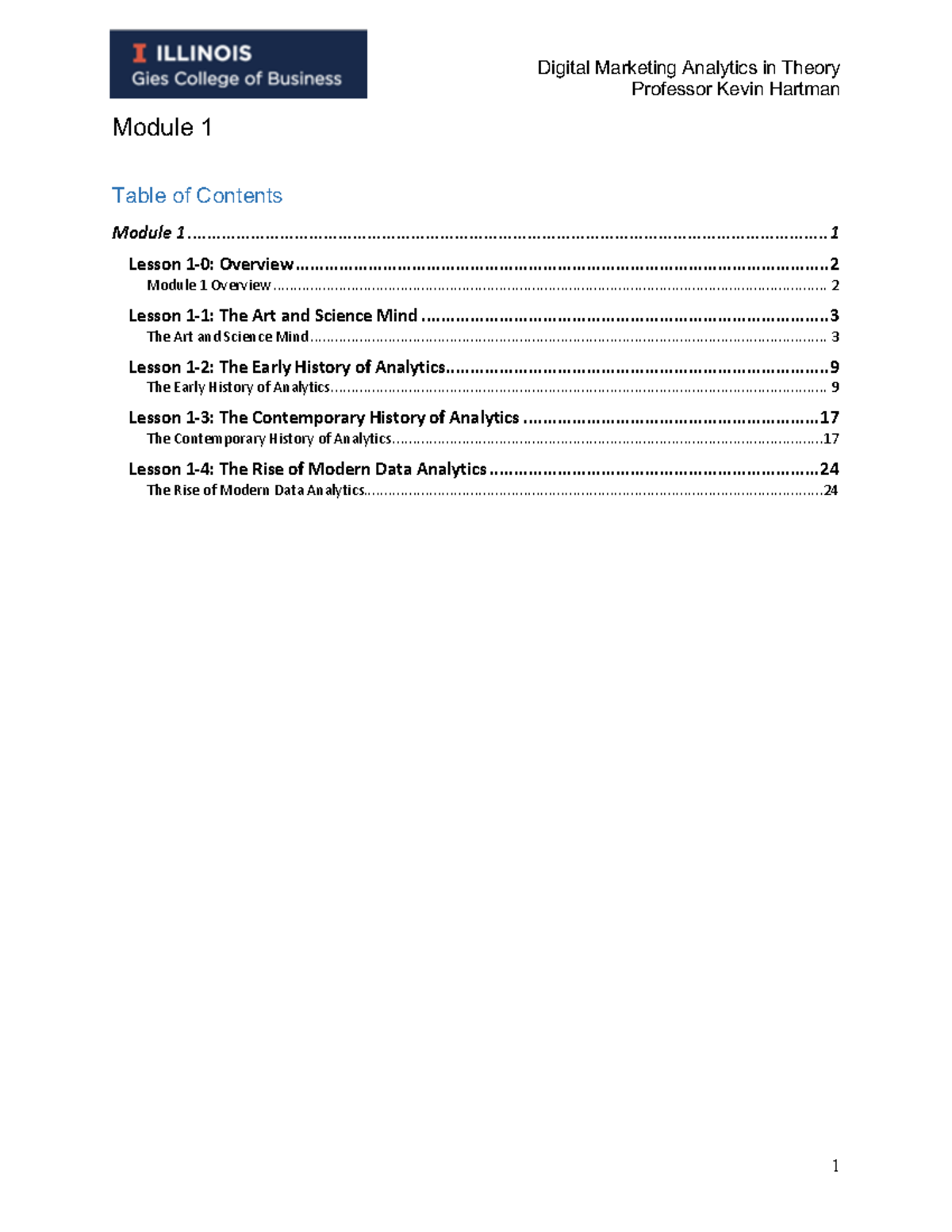 01 318 - good - Professor Kevin Hartman Module Module Table of Contents ...