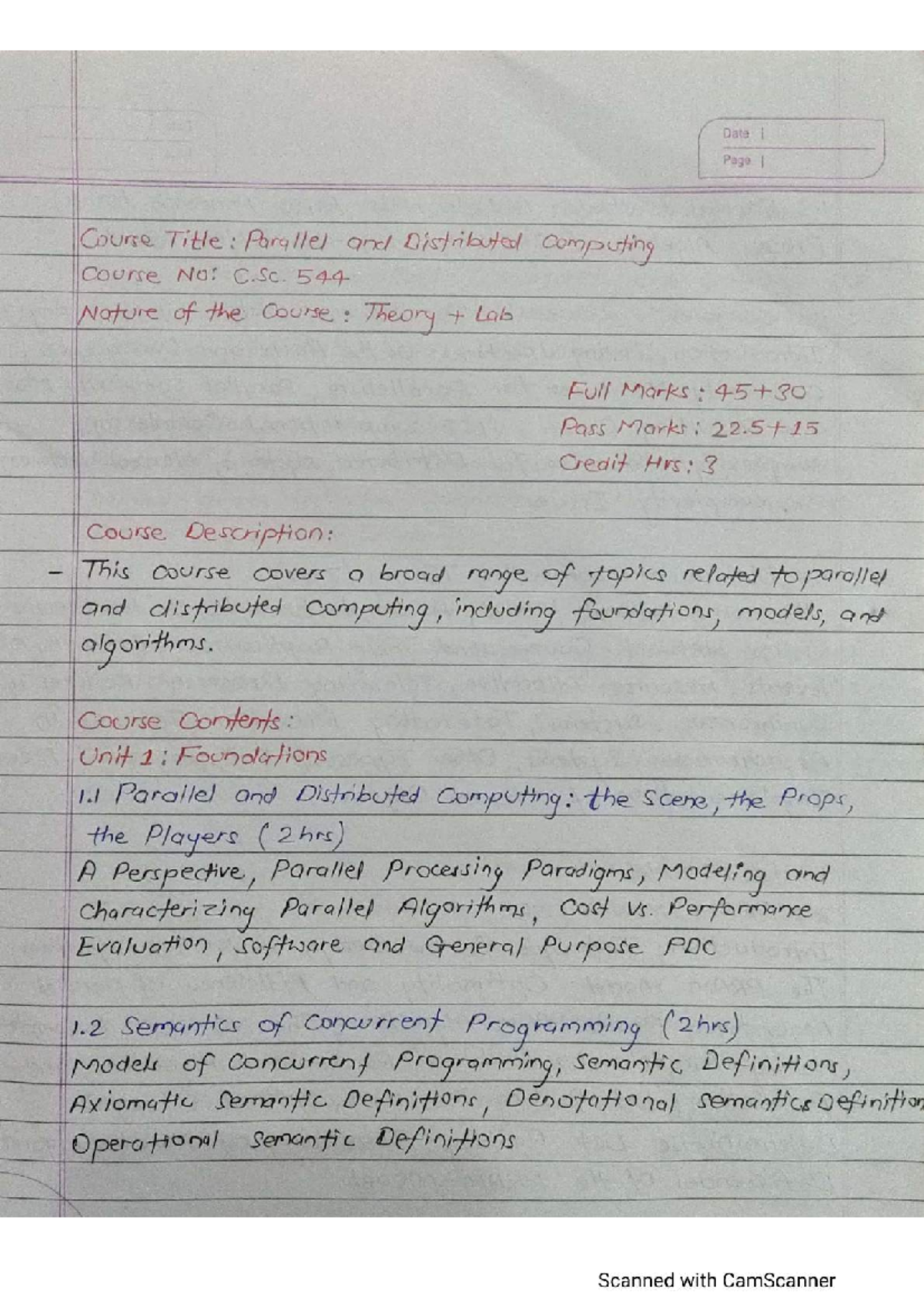 C.SC. 544: Parallel and Distributed Computing Course Overview and Topics - Studocu
