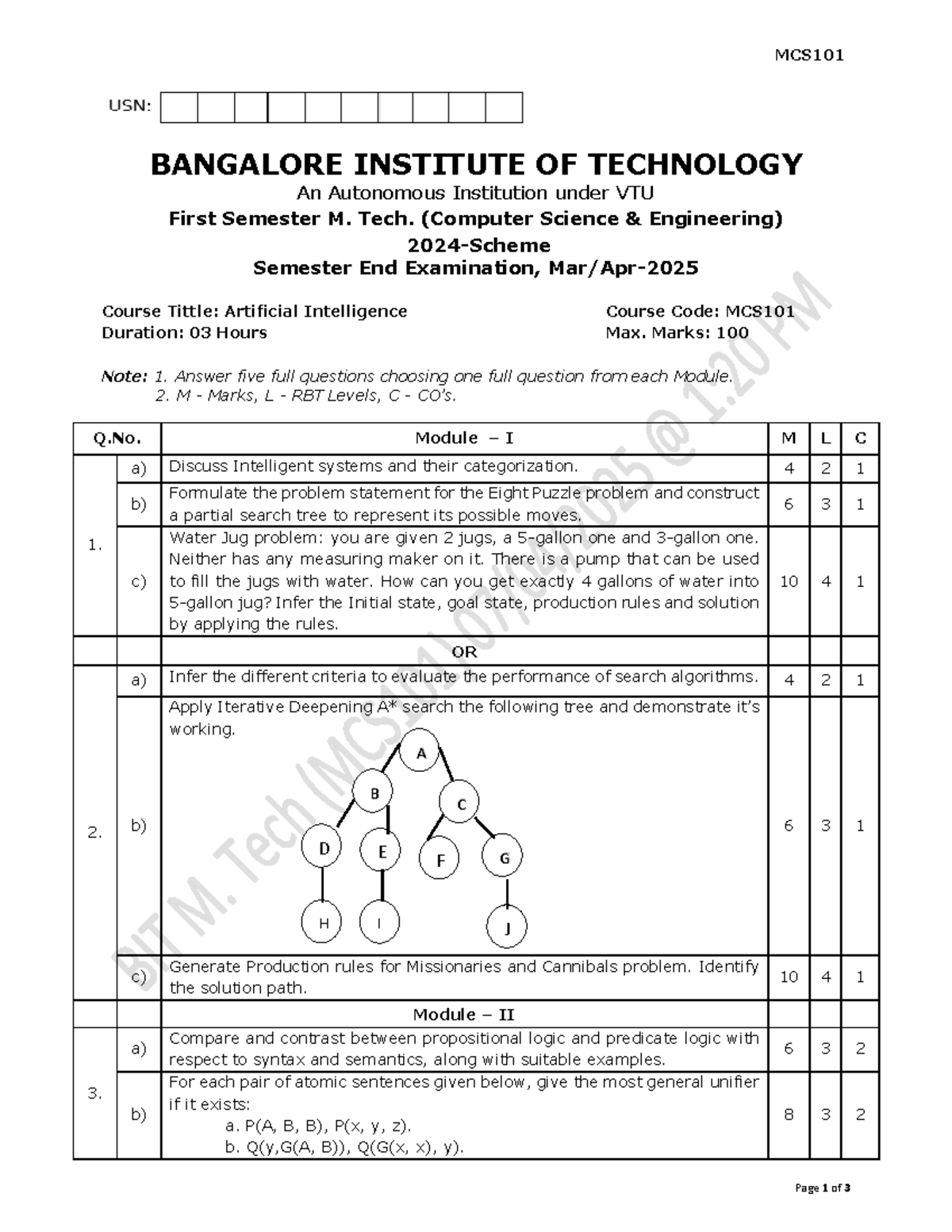 MCS101 Final Exam Notes: Artificial Intelligence Concepts and ...
