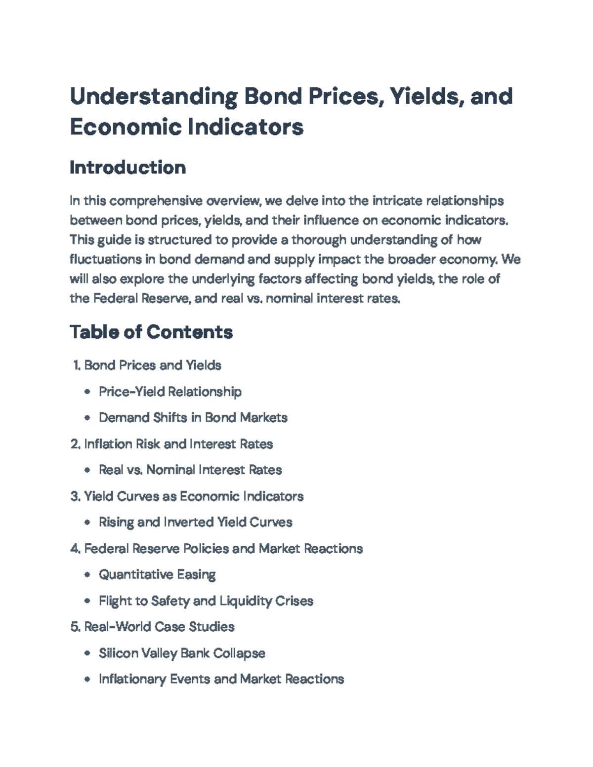 Understanding Bond Prices, Yields, and Economic Indicators: A Guide ...