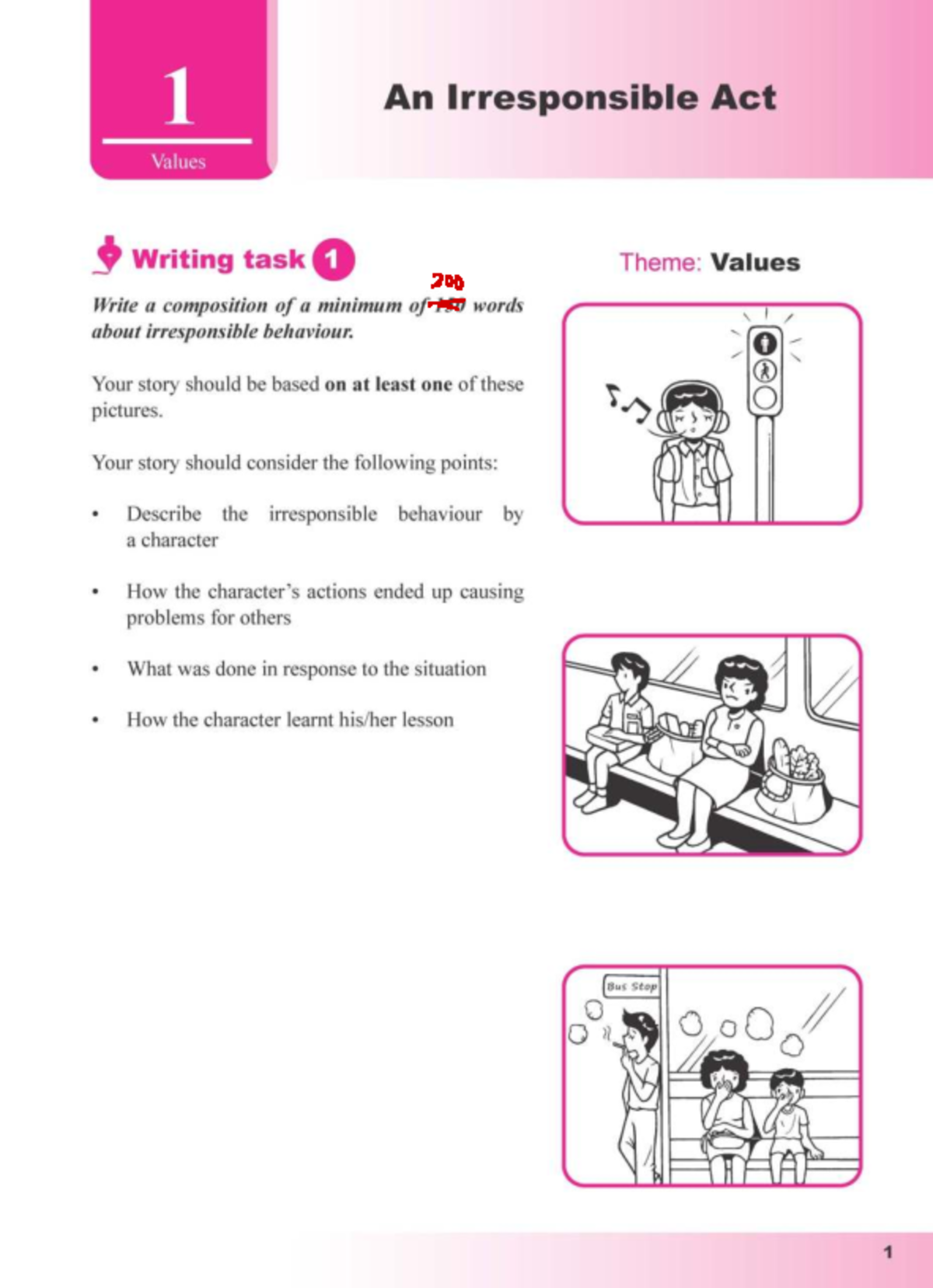 Values Writing Task 1: An Irresponsible Act at Nanyang Edu - Studocu