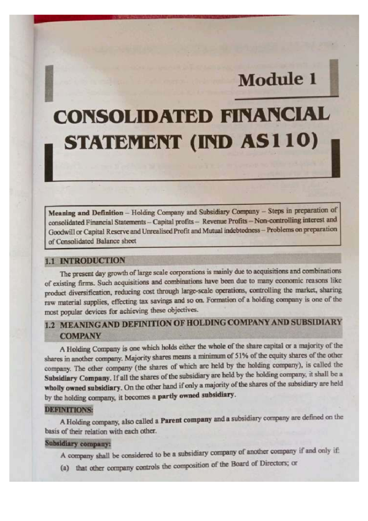 Module 1: Consolidated Financial Statements (IND AS 110) Overview and ...
