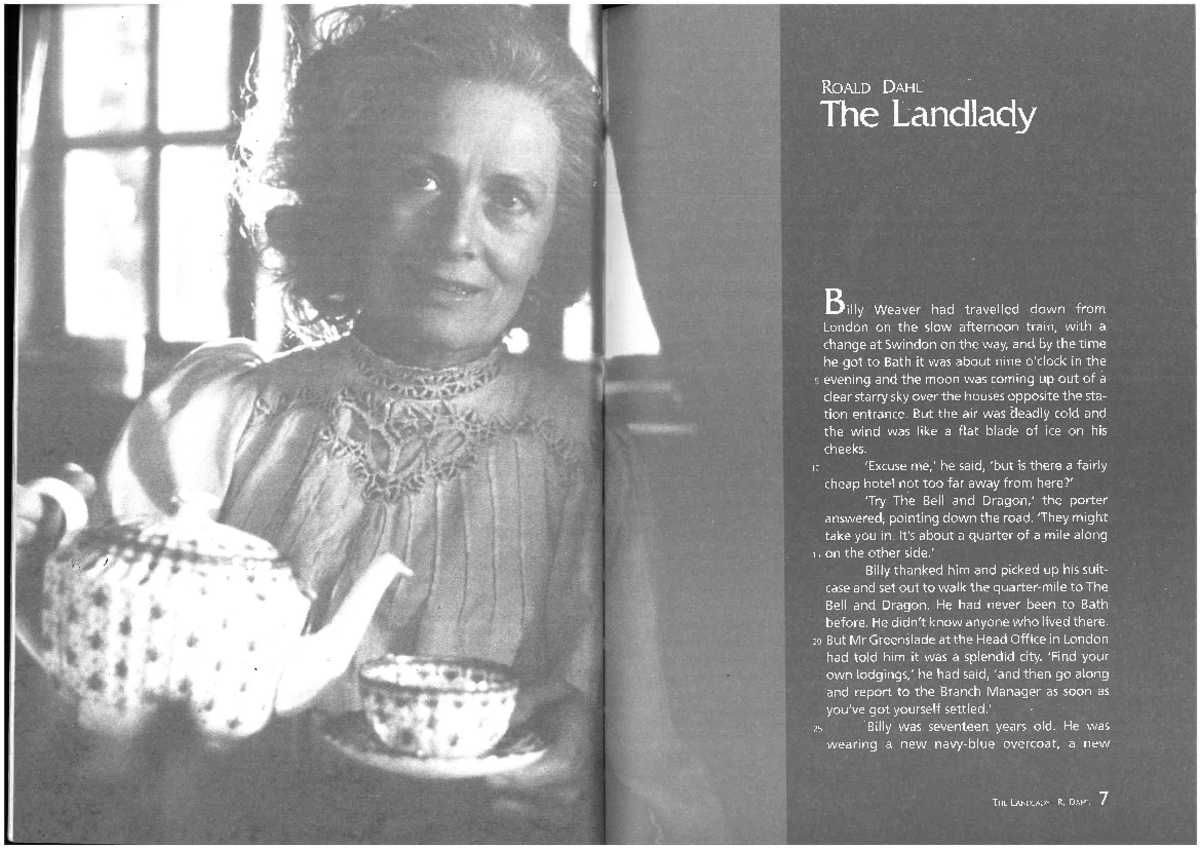 ROALD DAHL: The Landlady - Analysis and Summary Notes - Studocu