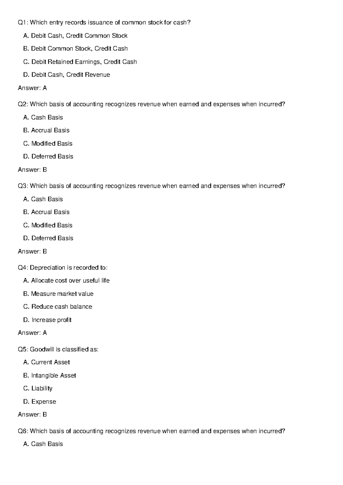 Accounting Quiz Set 1 (QSET 1) - Key Concepts and Answers - Studocu