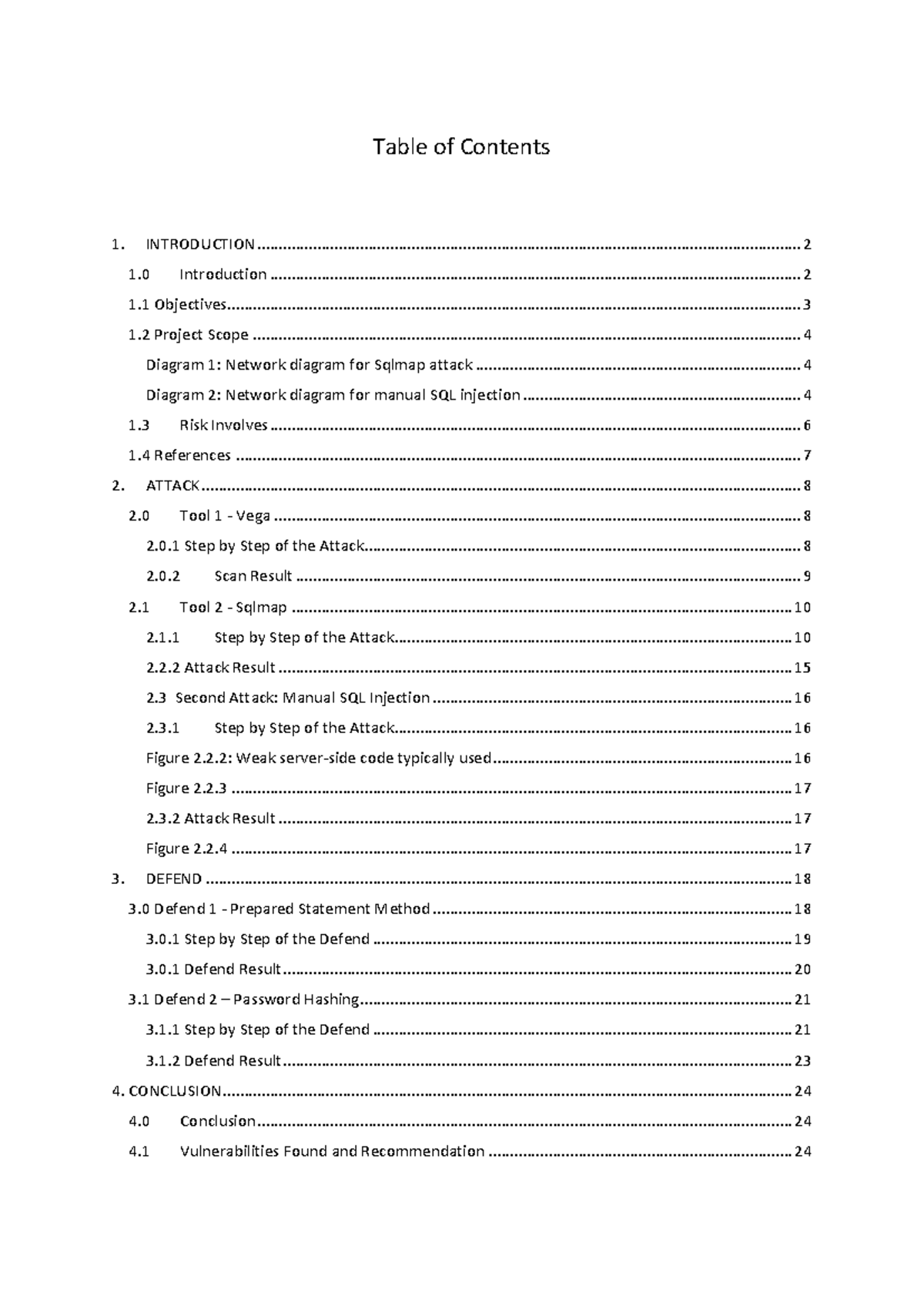Final Report SQL Injection - Table of Contents INTRODUCTION 1 ...