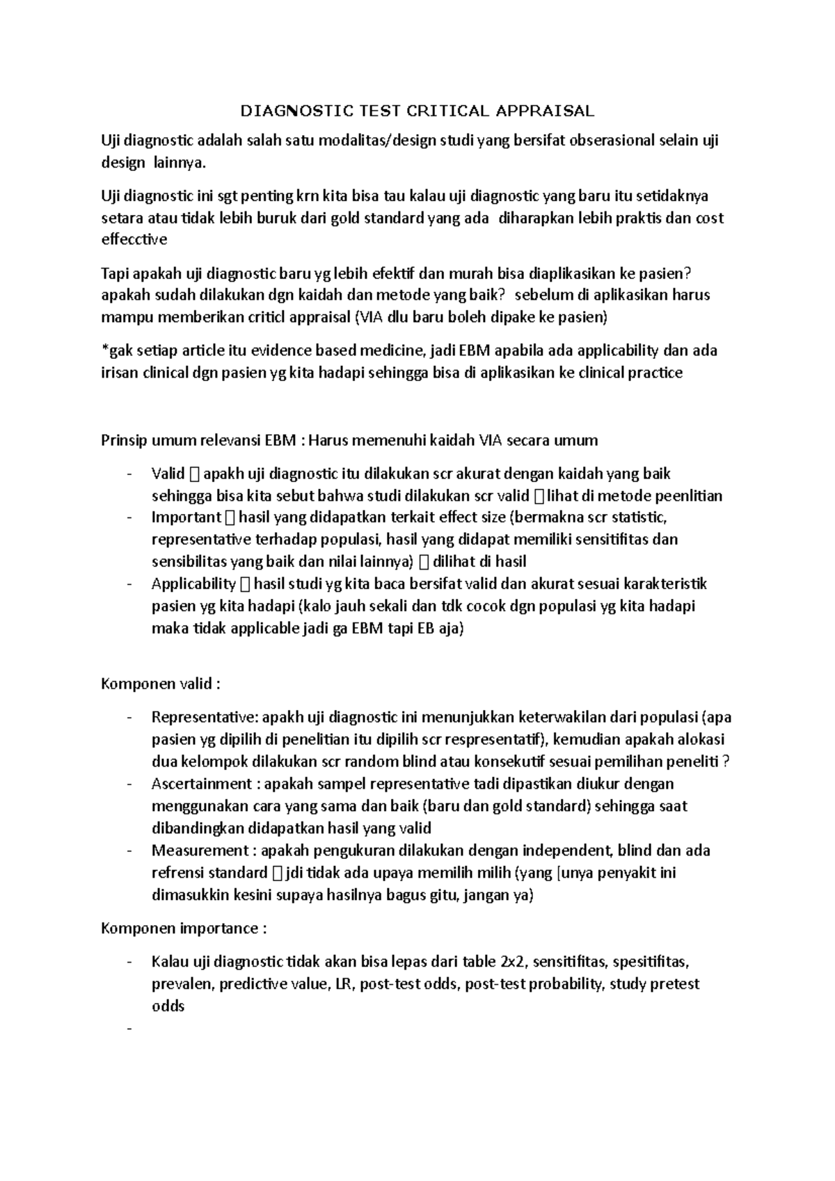 8. Critical Appraisal of Diagnostic Tests: Guide & Insights - Studocu