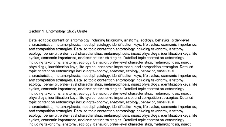 Entomology Study Guide: Comprehensive Overview and Key Concepts - Studocu