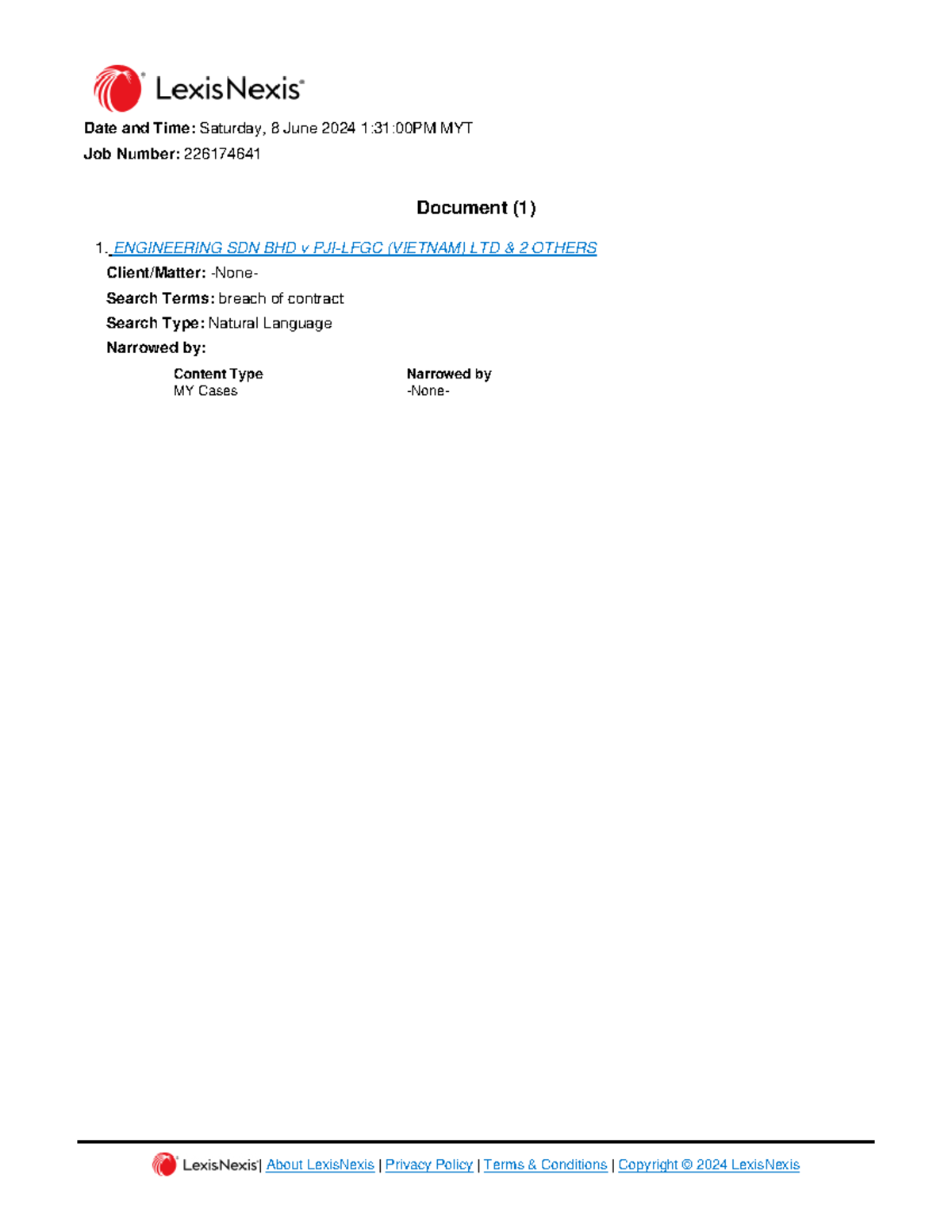 Engineering SDN BHD v PJI-LFGC ( Vietnam) LTD - | About LexisNexis ...