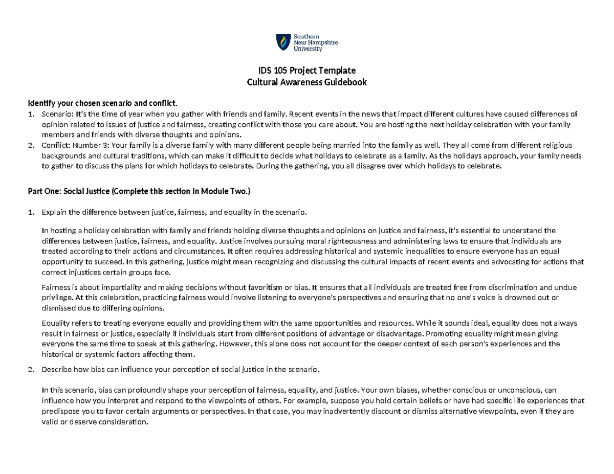 IDS 105 Project Template: Cultural Awareness & Communication Guide ...
