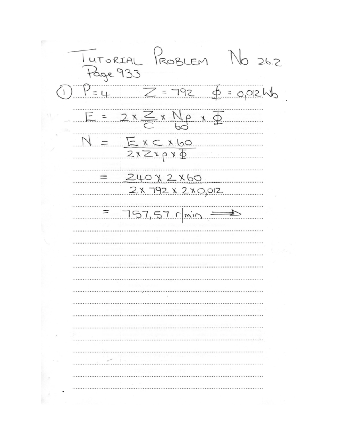 Electrical Machines II-ELM216A-Tutorial Solutions for DC Machine ...