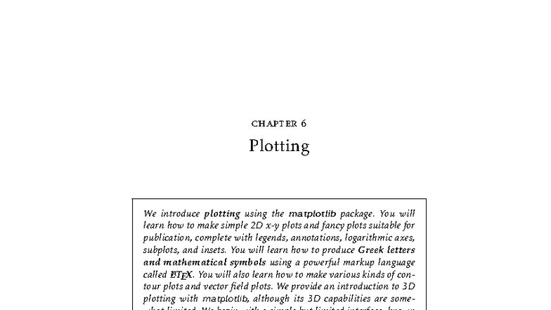 CST 445 M4 - Chapter 6: Introduction to Plotting with Matplotlib - Studocu
