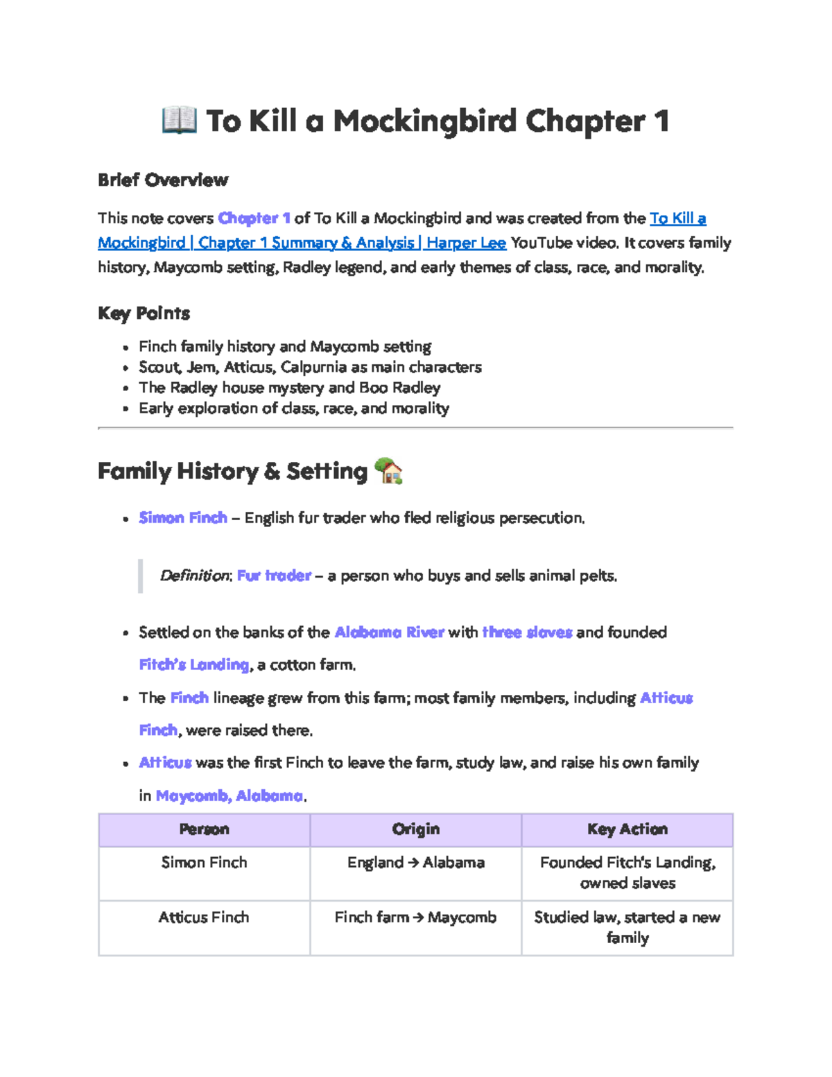 To Kill a Mockingbird Chapter Summaries and Key Themes Analysis - Studocu