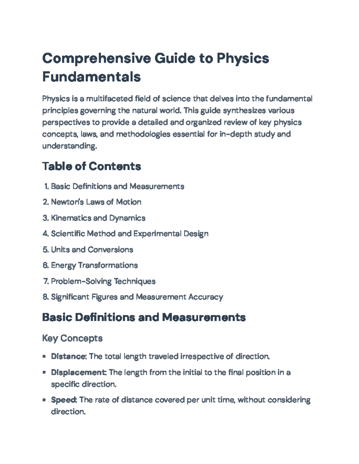 Comprehensive Guide to Fundamental Physics Concepts and Principles - Comprehensive Guide to ...