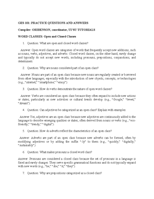 English Exam JSS1: Objective Questions & Comprehension Practice - Studocu