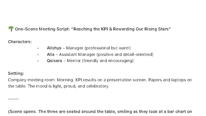 🌴 Meeting Script: Reaching KPI & Rewarding Rising Stars (Langkawi 3D1N ...