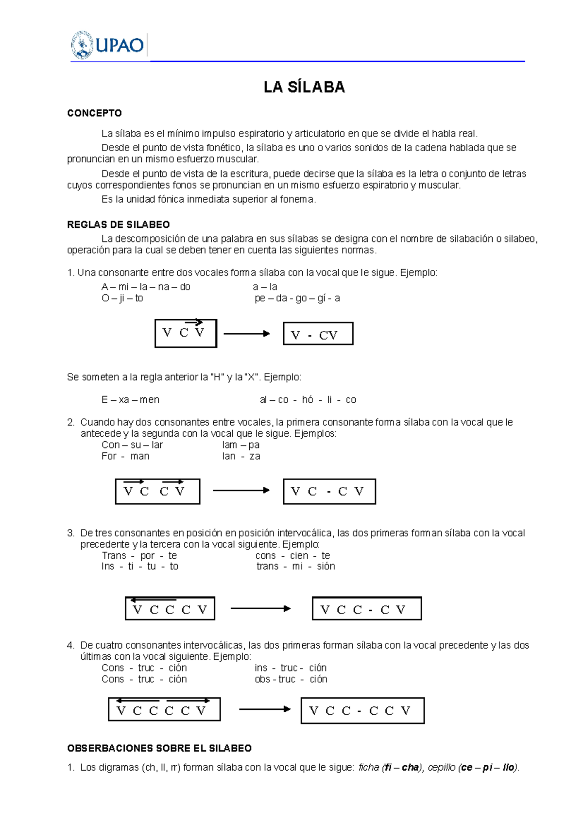 Reglas de Silabeo: Guía Práctica y Ejemplos Esenciales - Studocu