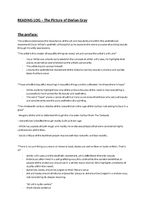 Picture of Dorian Gray PAST EXAM Questions Chapter 2 - PAST EXAM ...