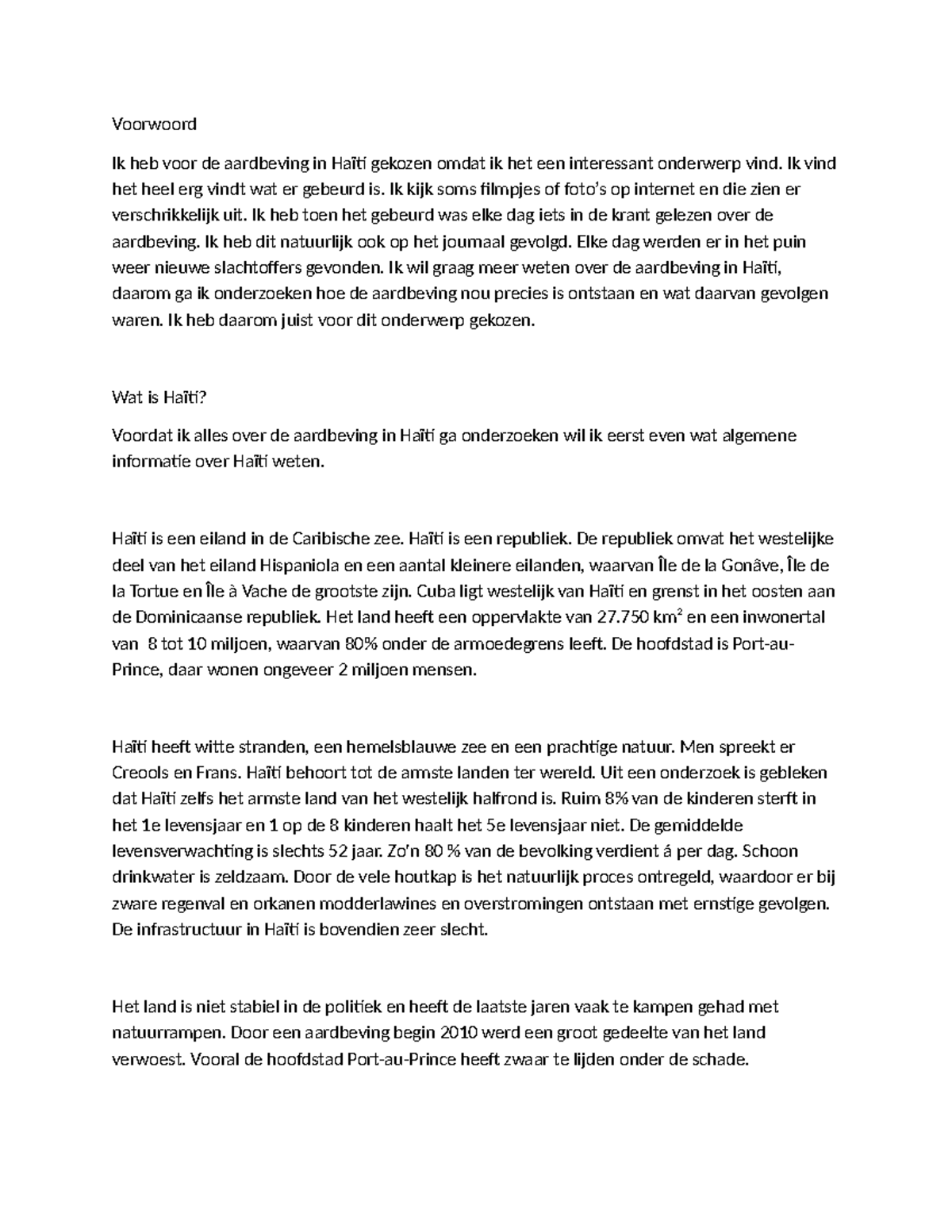 Aardbeving in Haïti: Oorzaken, Gevolgen en Toekomstige Risico's - Studocu