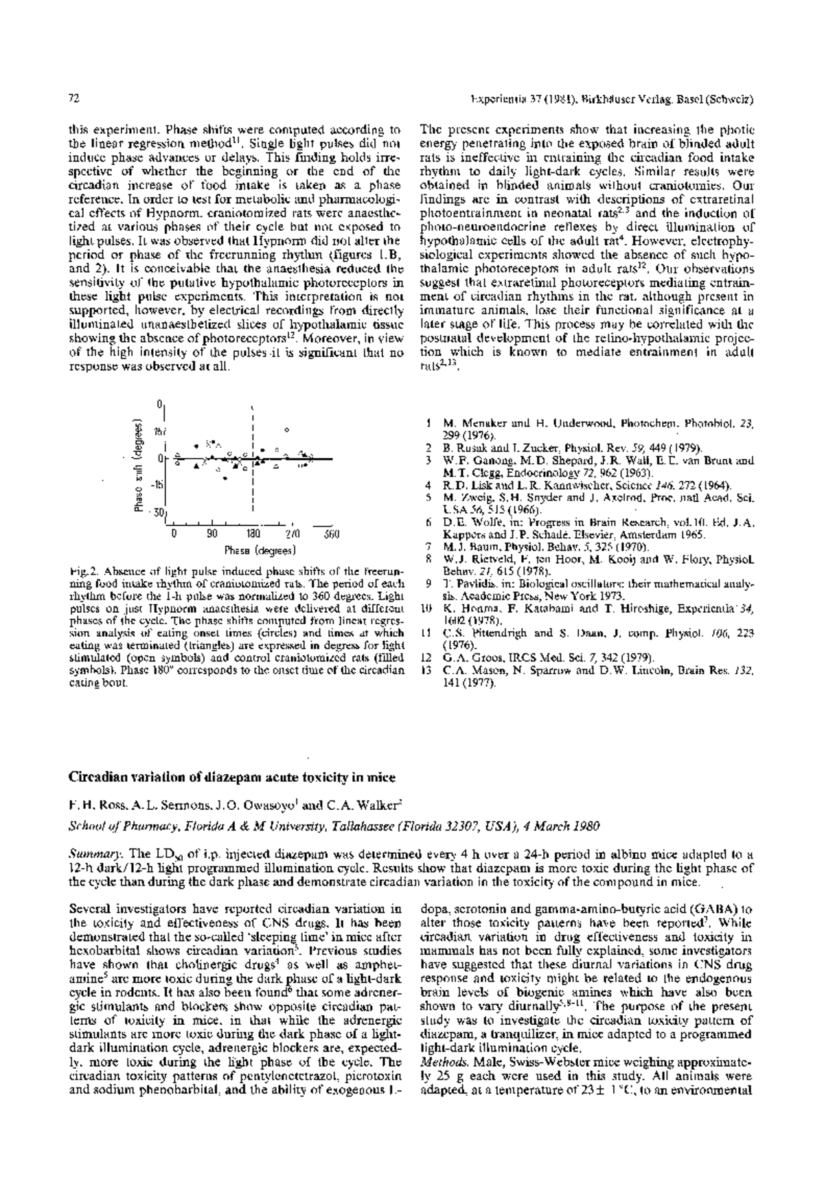 Circadian Variation of Diazepam Toxicity in Mice: A Study (PHAR 101 ...