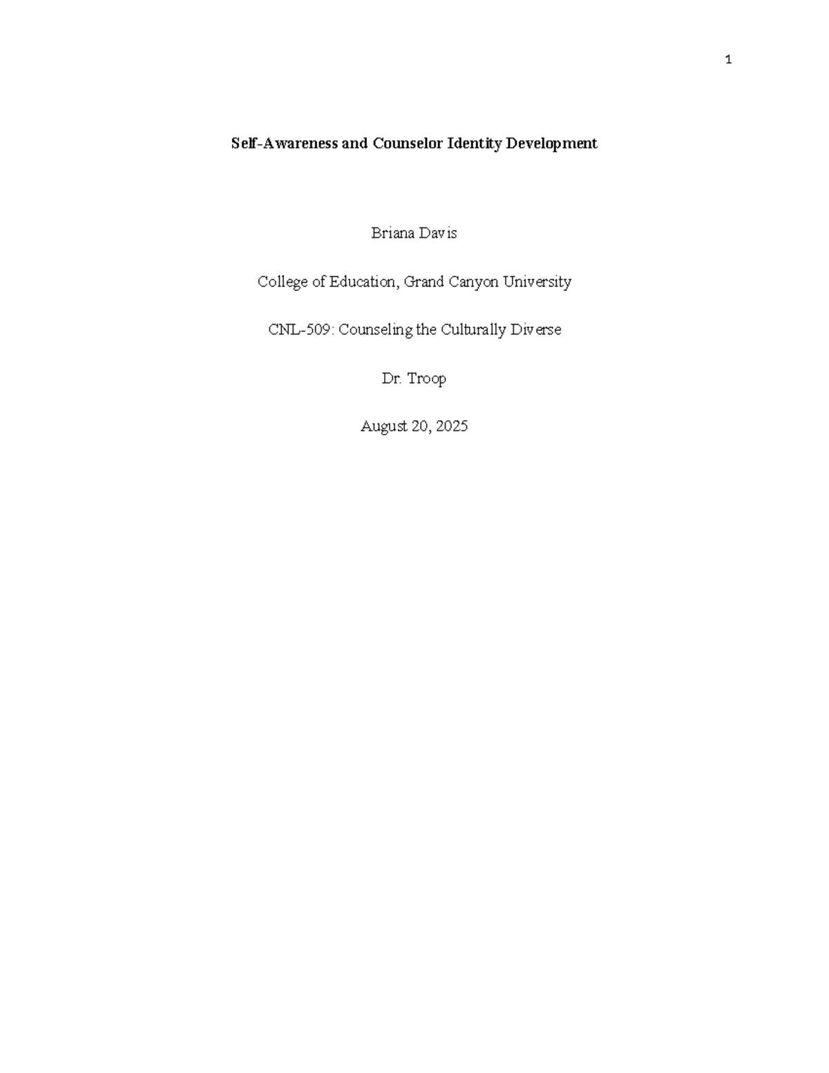 Counselor Identity Development: Cultural Impact on Personality ...