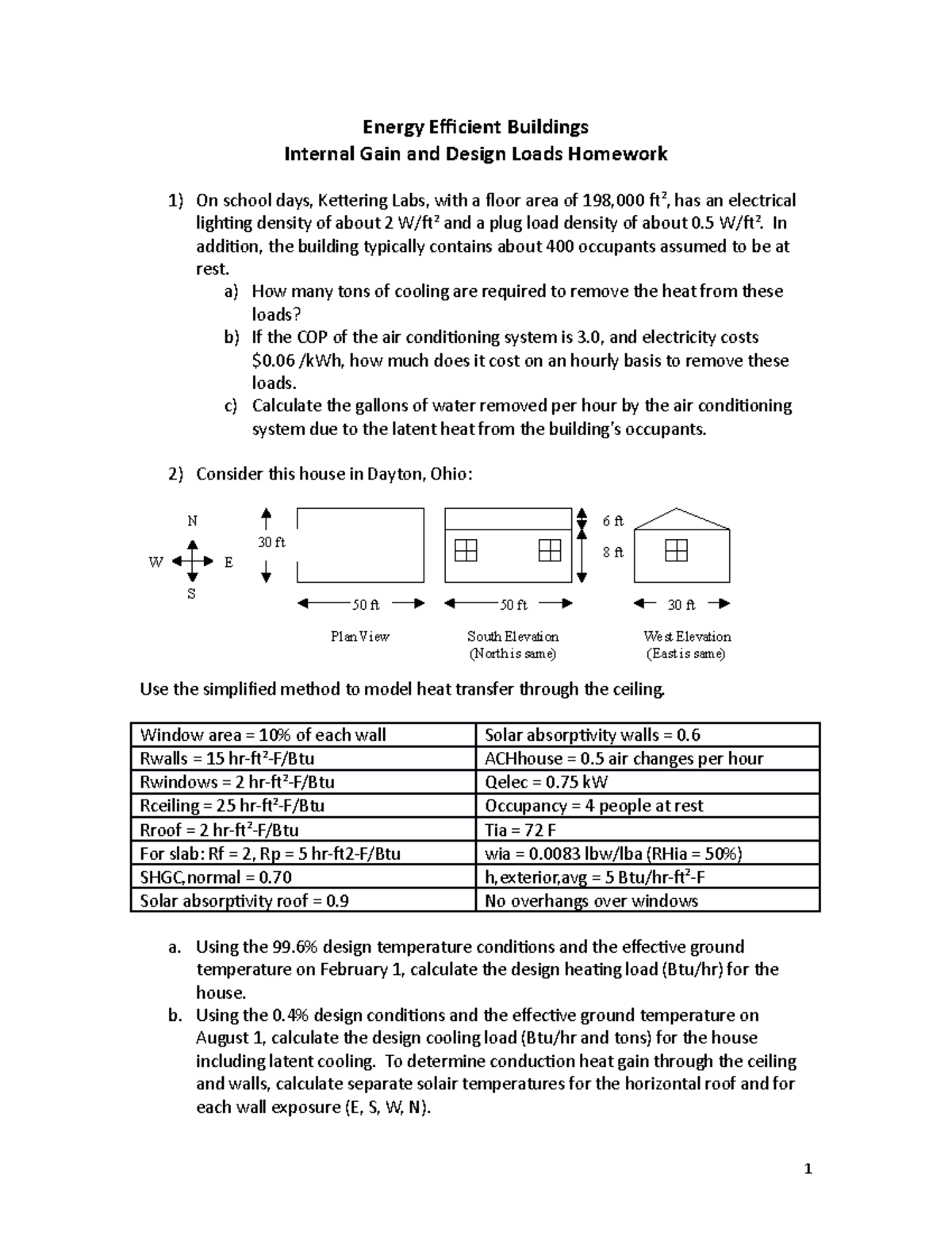 2011-2012 Homework 8 - Internal Gain and Design Loads - Energy ...