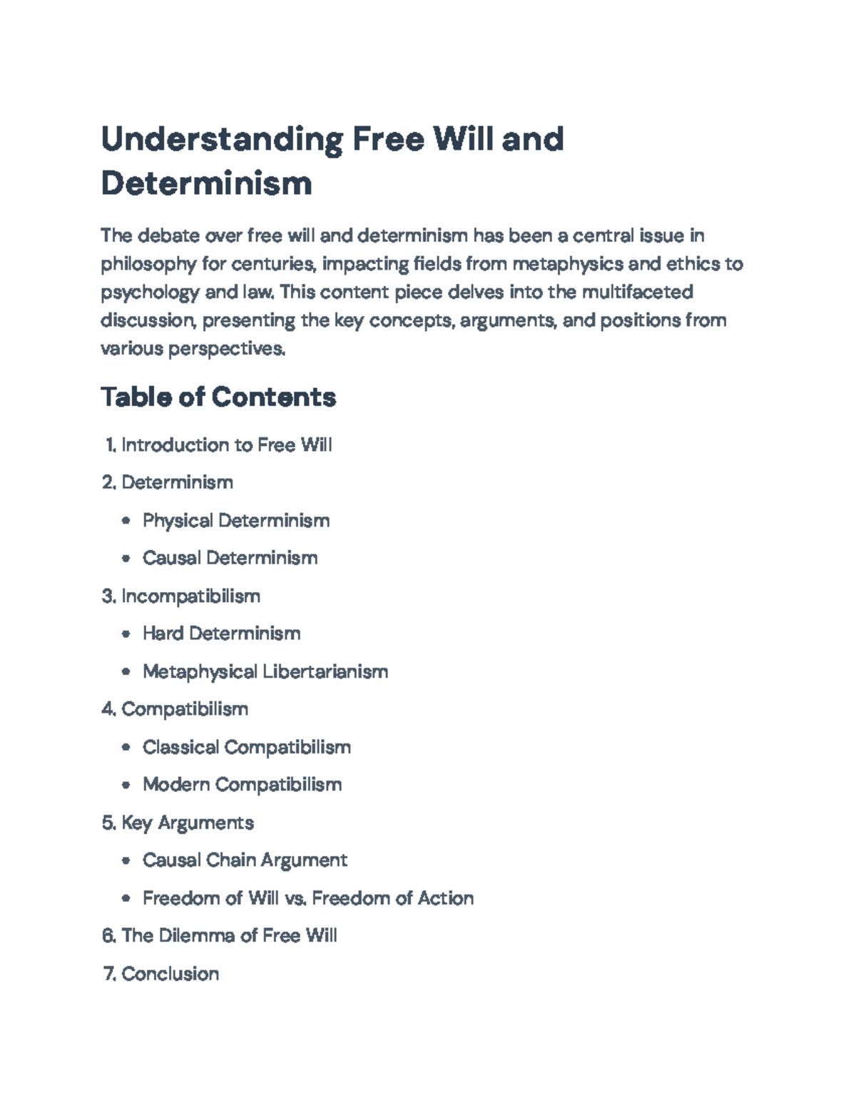 PHIL 101: Examining Free Will and Determinism - Philosophical Views ...
