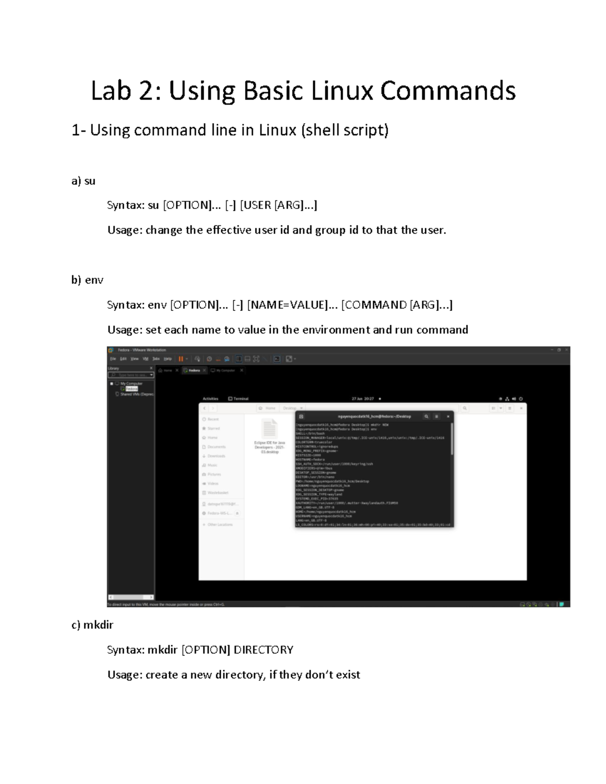 Lab 2 - Lab2 - Lab 2: Using Basic Linux Commands 1- Using command line ...
