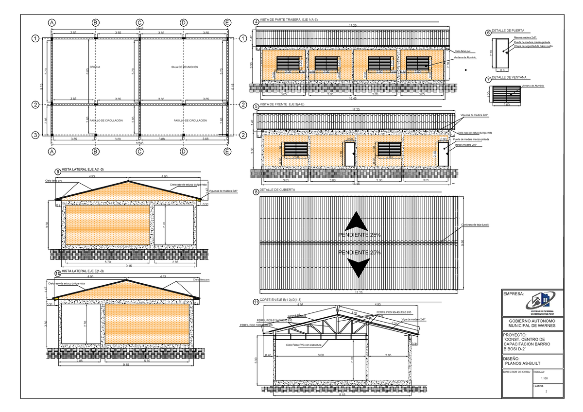 Plano 2 - Proyecto de Construcción Centro de Capacitación D-2 - Studocu