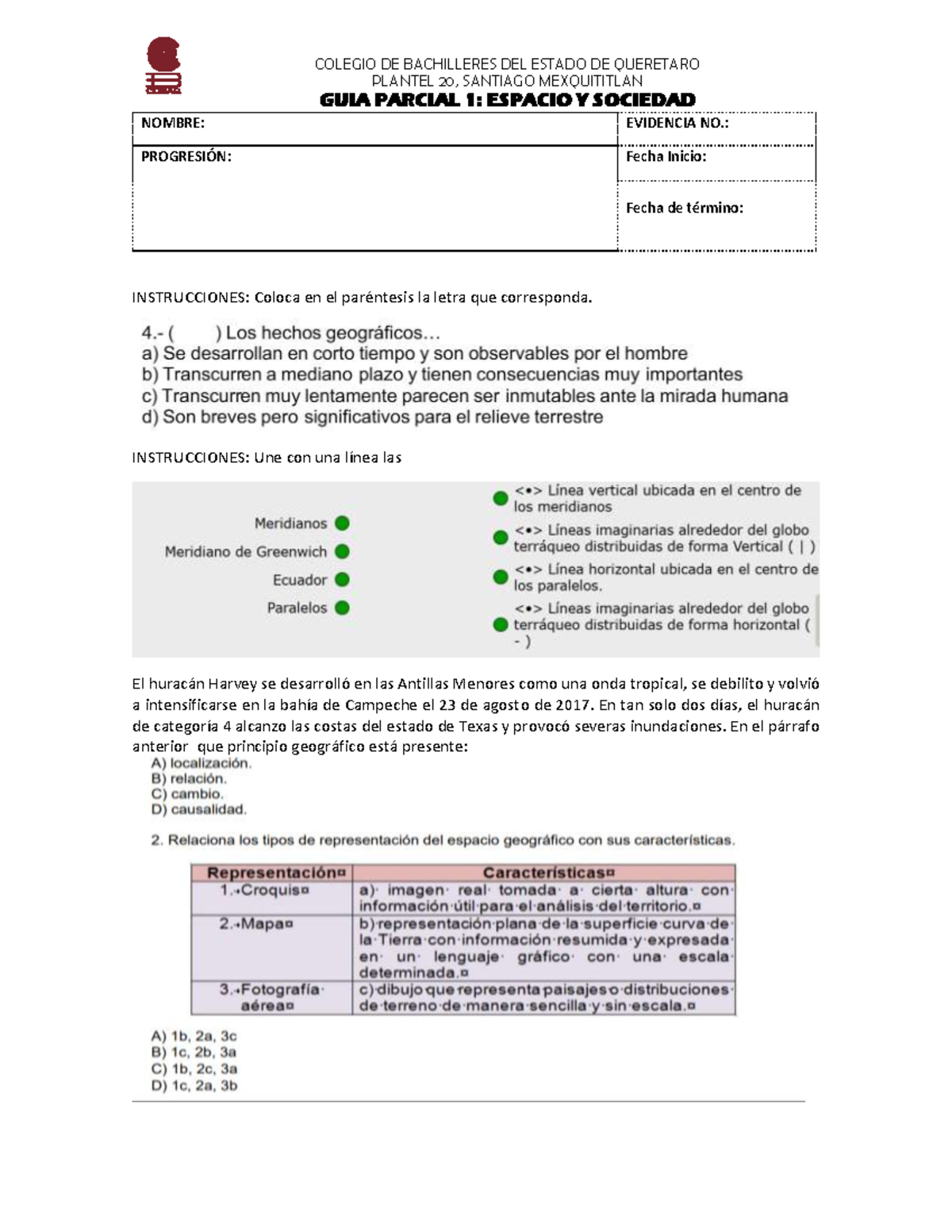 Guía Parcial 1: Espacio y Sociedad - COLEGIO DE BACHILLERES QRO - Studocu
