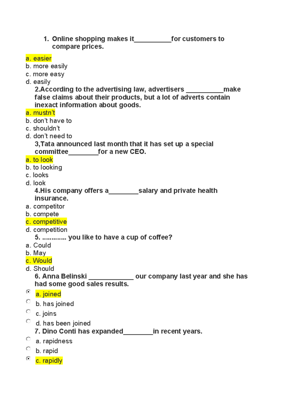 Grammar Tasks - Practice Exercises for English Language Skills - Studocu