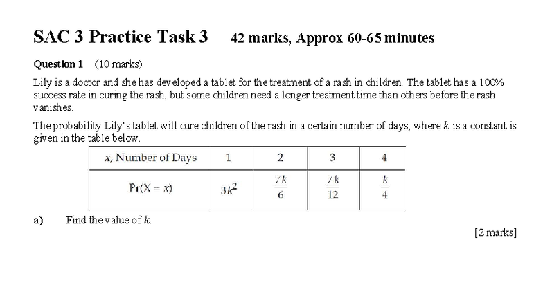 SAC 3 Practice Task 3 - Probability & Statistics Methods - Studocu