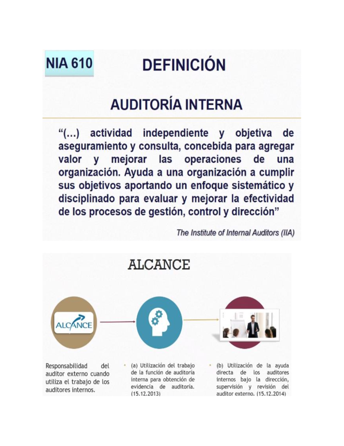 Presentacion de la NIA 610 - normas internacionales de auditoria - Studocu