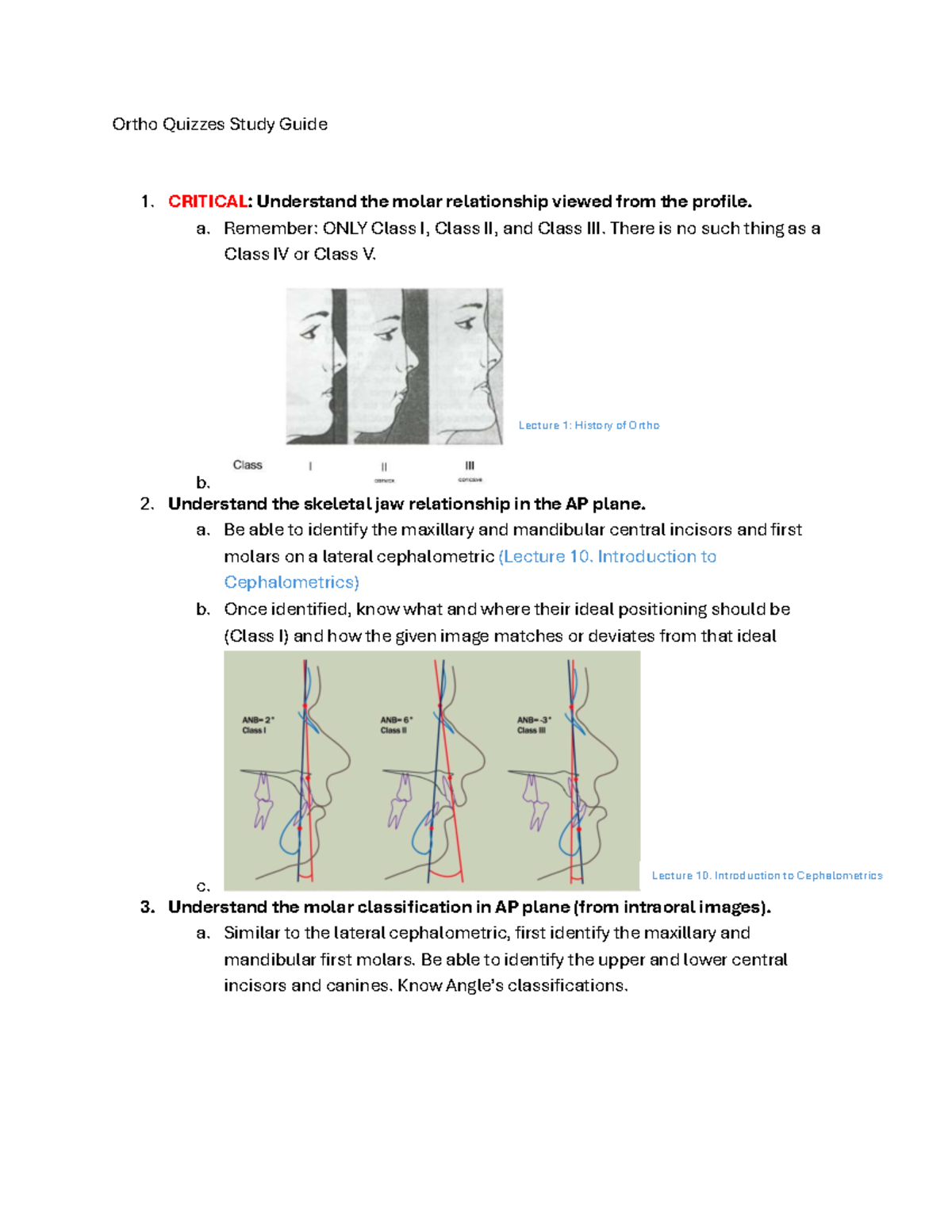 Ortho Quiz Study Guide: Interventions & Malocclusion Classifications ...
