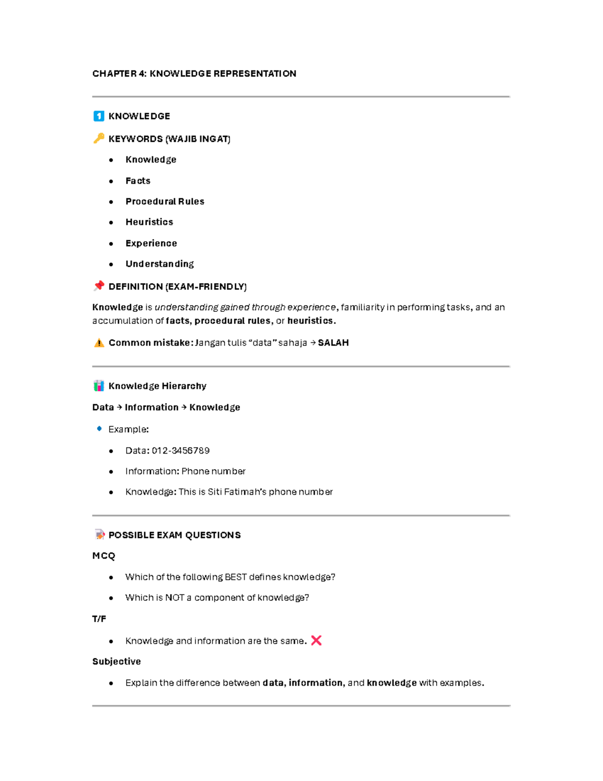 ISP543 Revision Notes: Knowledge Representation & Reasoning (Chapters 4 ...