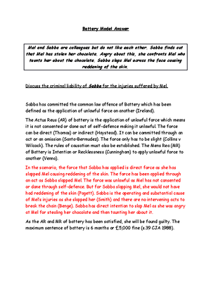 Non fatal offences - ocr a level law help - non-fatal offences common ...