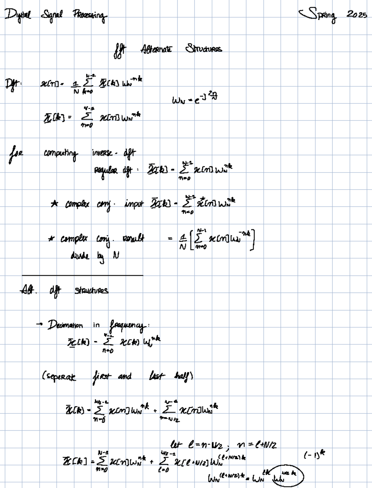 Digital Signal Processing Dsp Alternate Dft Structures And Techniques
