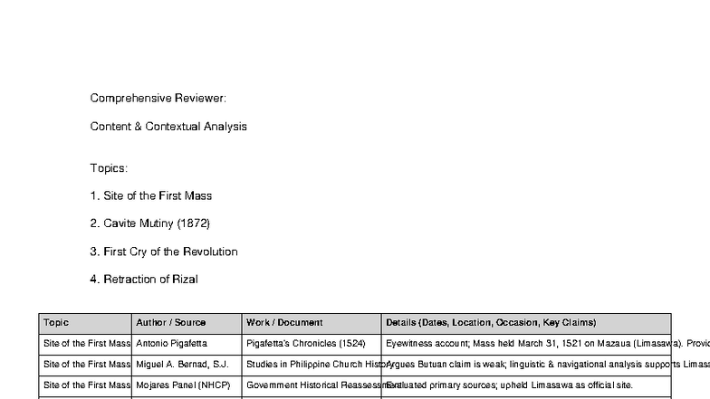 Comprehensive Reviewer: Contextual Analysis of Key Historical Events ...