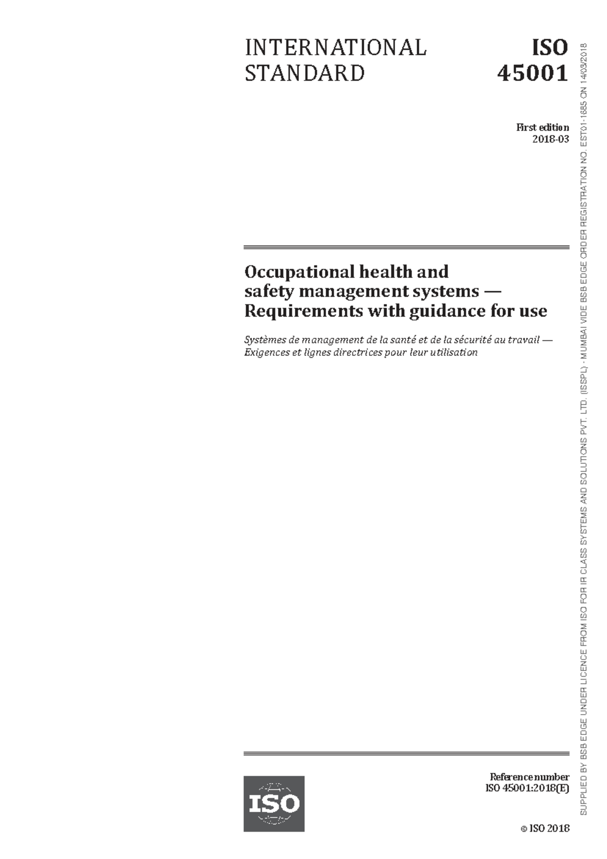 ISO 45001:2018 Occupational Health & Safety Management System Guide - Studocu
