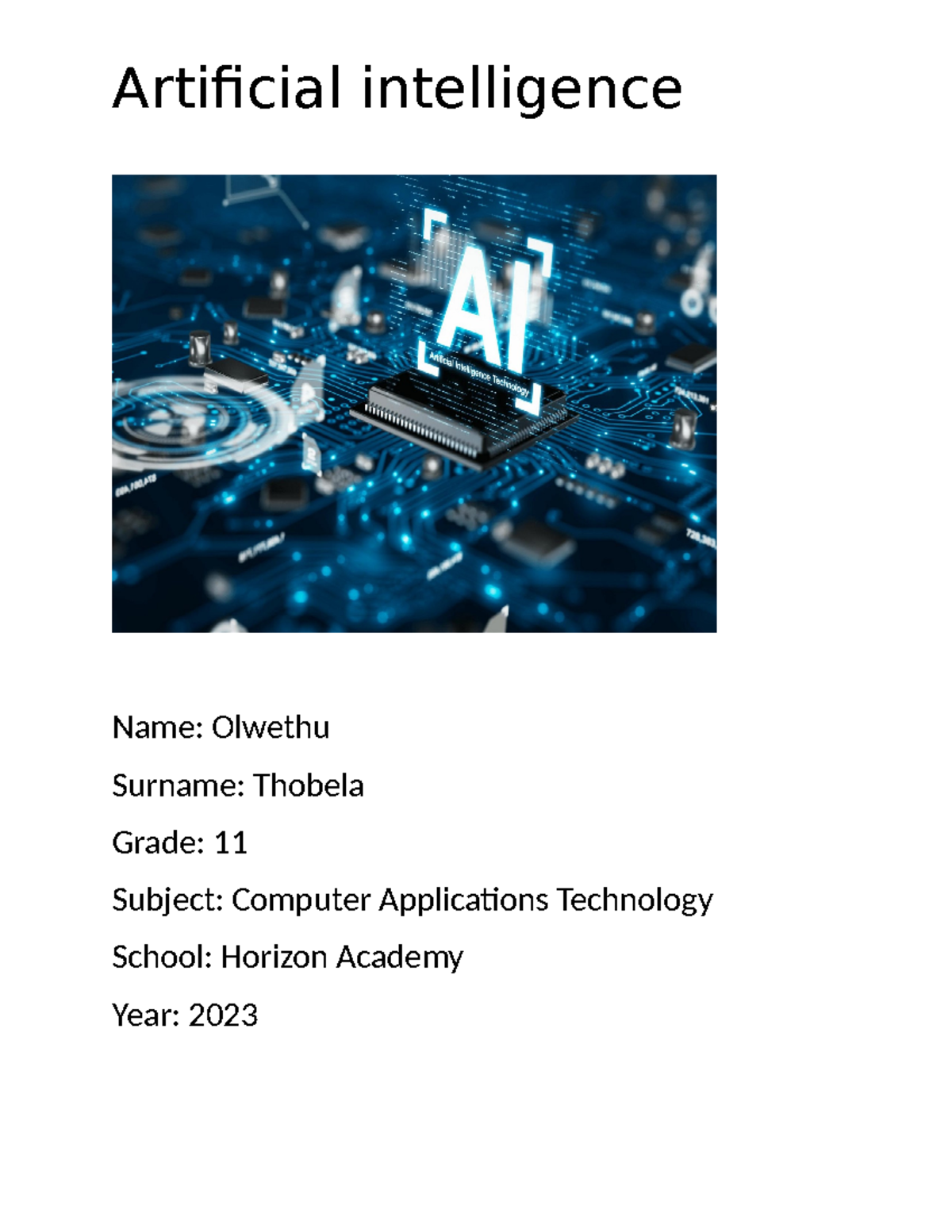 PAT Phase 1: Investigation on AI & Its Ethical Implications in CAT ...