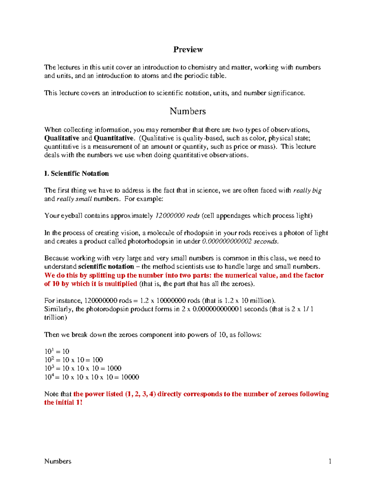 Math Lecture 2: Understanding Numbers, Units, & Scientific Notation ...