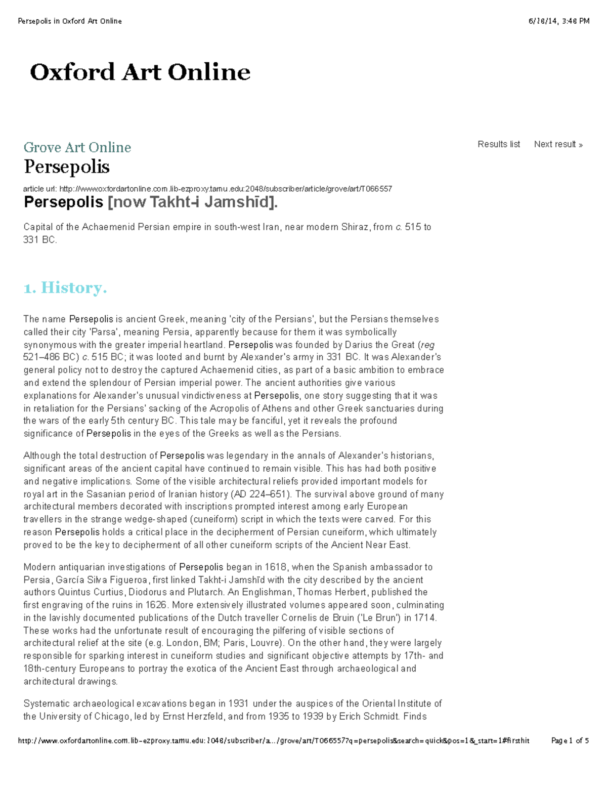 Persepolis: Key Insights and Exam Material for Art History (Course Code ...