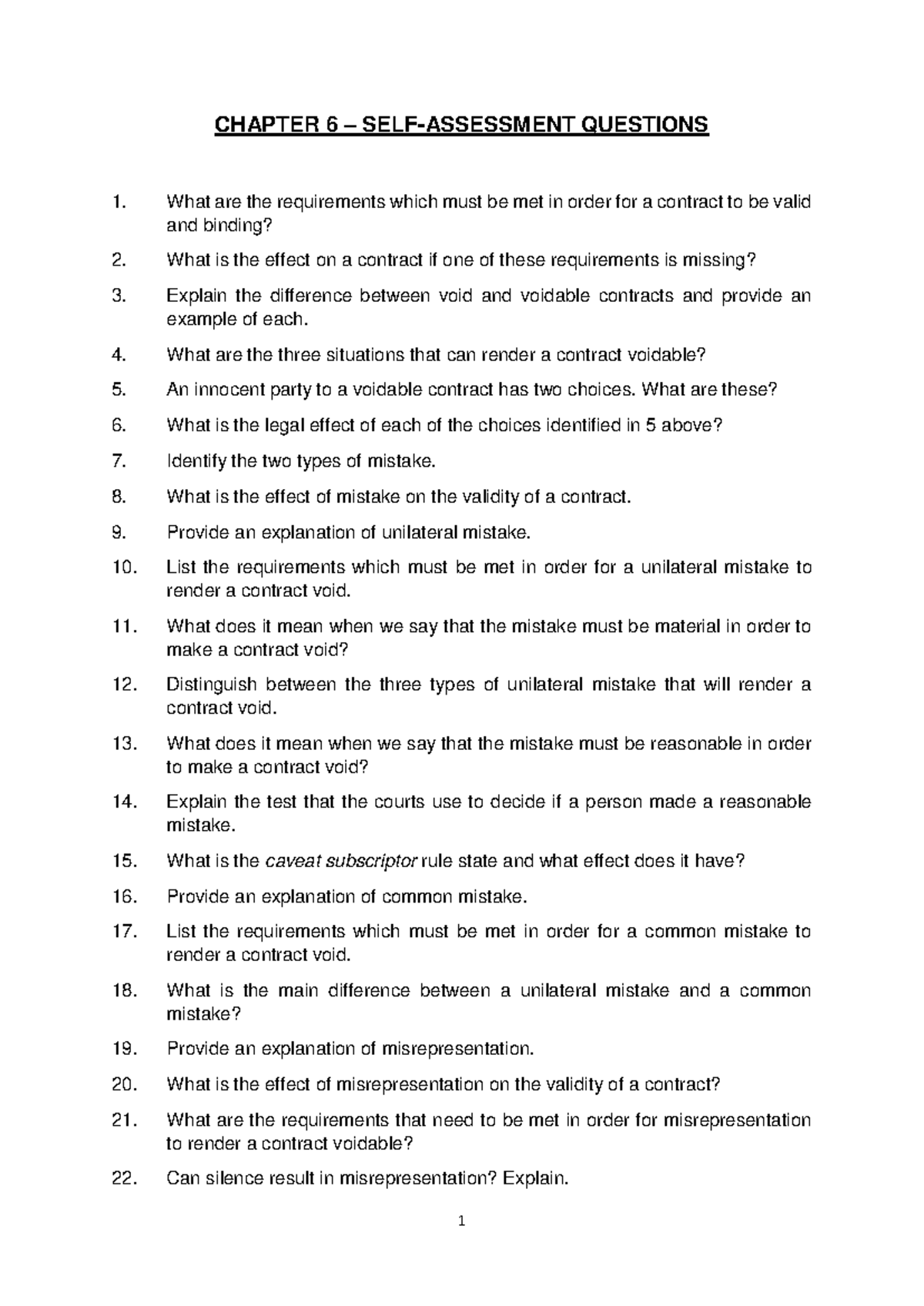 Chapter 6 - SELF- Assessment Questions - 1 CHAPTER 6 – SELF-ASSESSMENT ...
