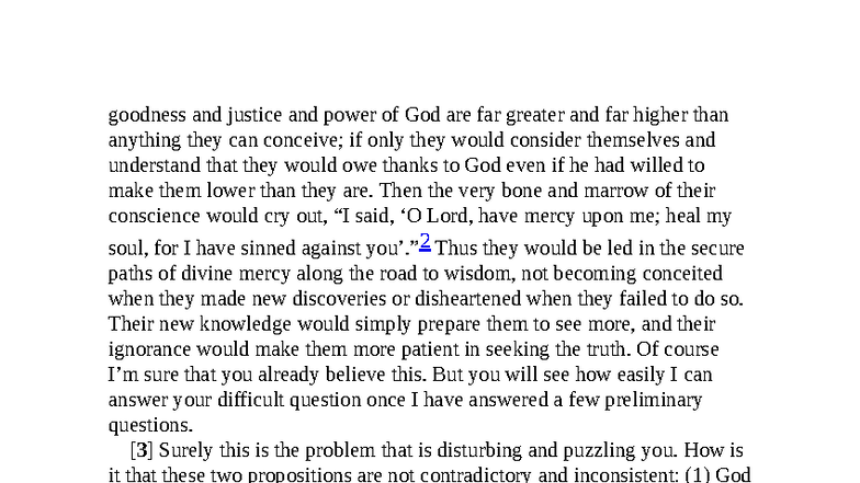 On Free Choice of the Will: Understanding God's Foreknowledge and Human ...