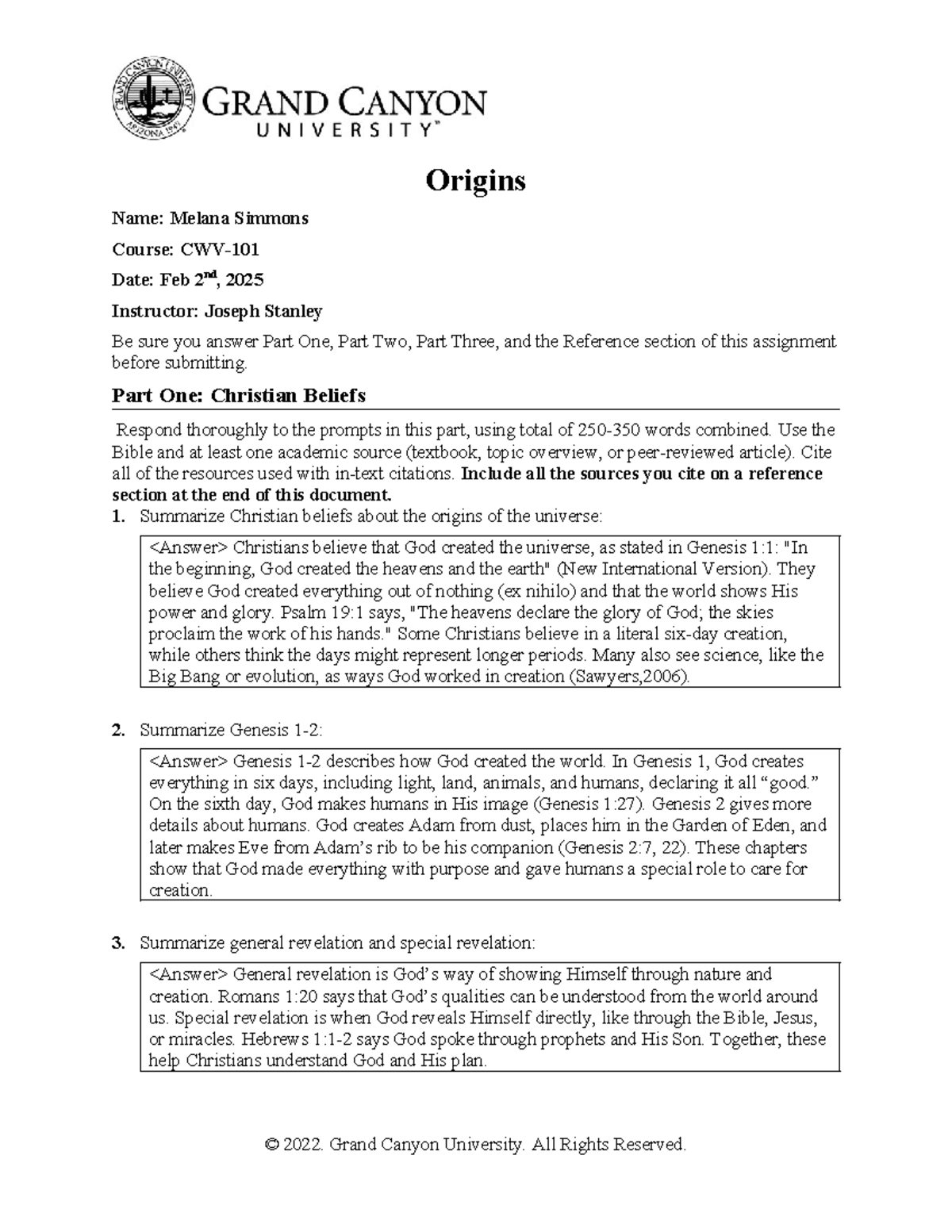 Finished CWV-101-301-RS-T2Origins-Online - Origins Name: Melana Simmons ...