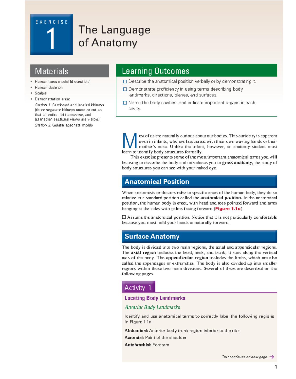 ANATOMY 101: Exercise 1 - The Language of Anatomy Overview - Studocu