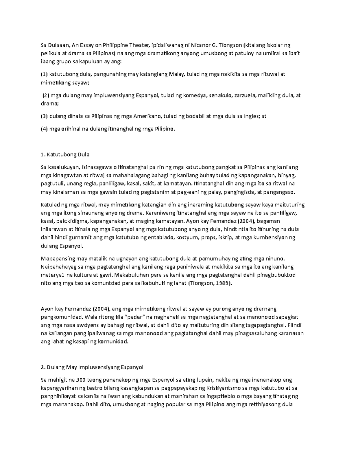 Kasaysayan Dula sa Pilipinas - Sa Dulaaan, An Essay on Philippine ...