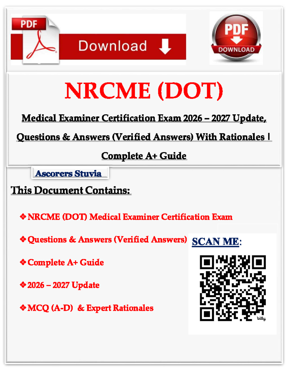 Nrcme (DOT) Medical Examiner Certification Exam 2026 – 2027 Update ...