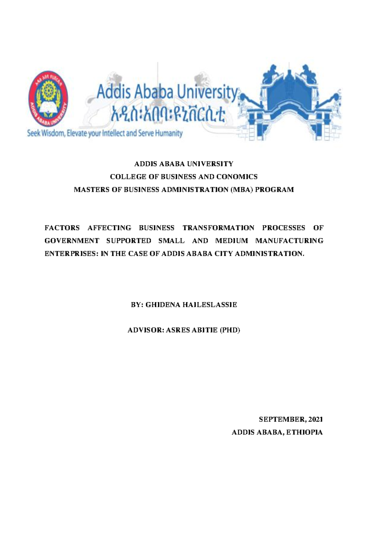 Factors Influencing Business Transformation in Government-Supported SMEs: MBA - Studocu
