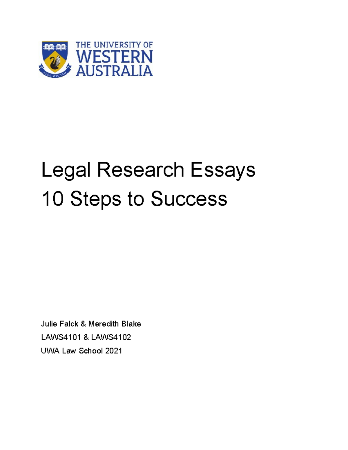 10 Essential Steps for Writing a Legal Research Essay (LAWS4101) - Studocu